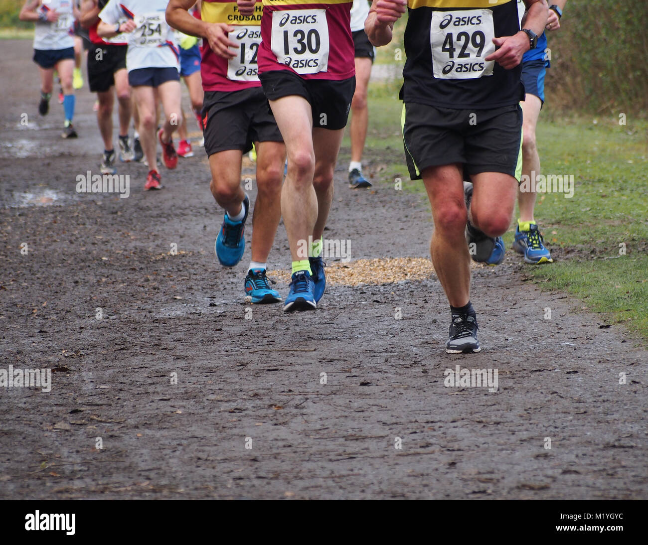 The legs of runners taking part in a trail, off road race Stock Photo ...