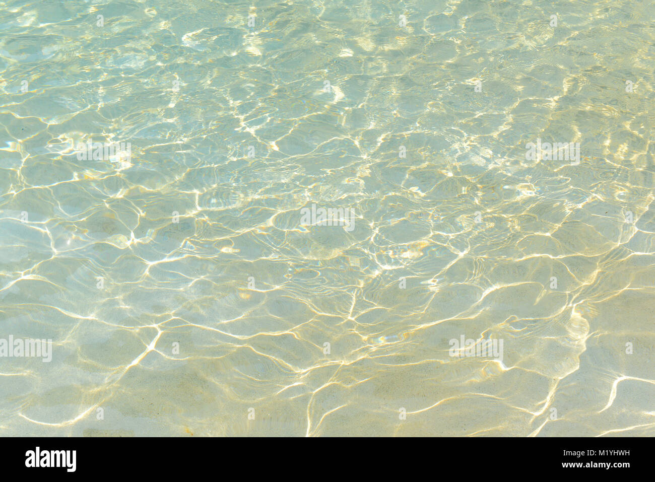 Swimming pool blue water with a wave and sunlight reflection effect ...