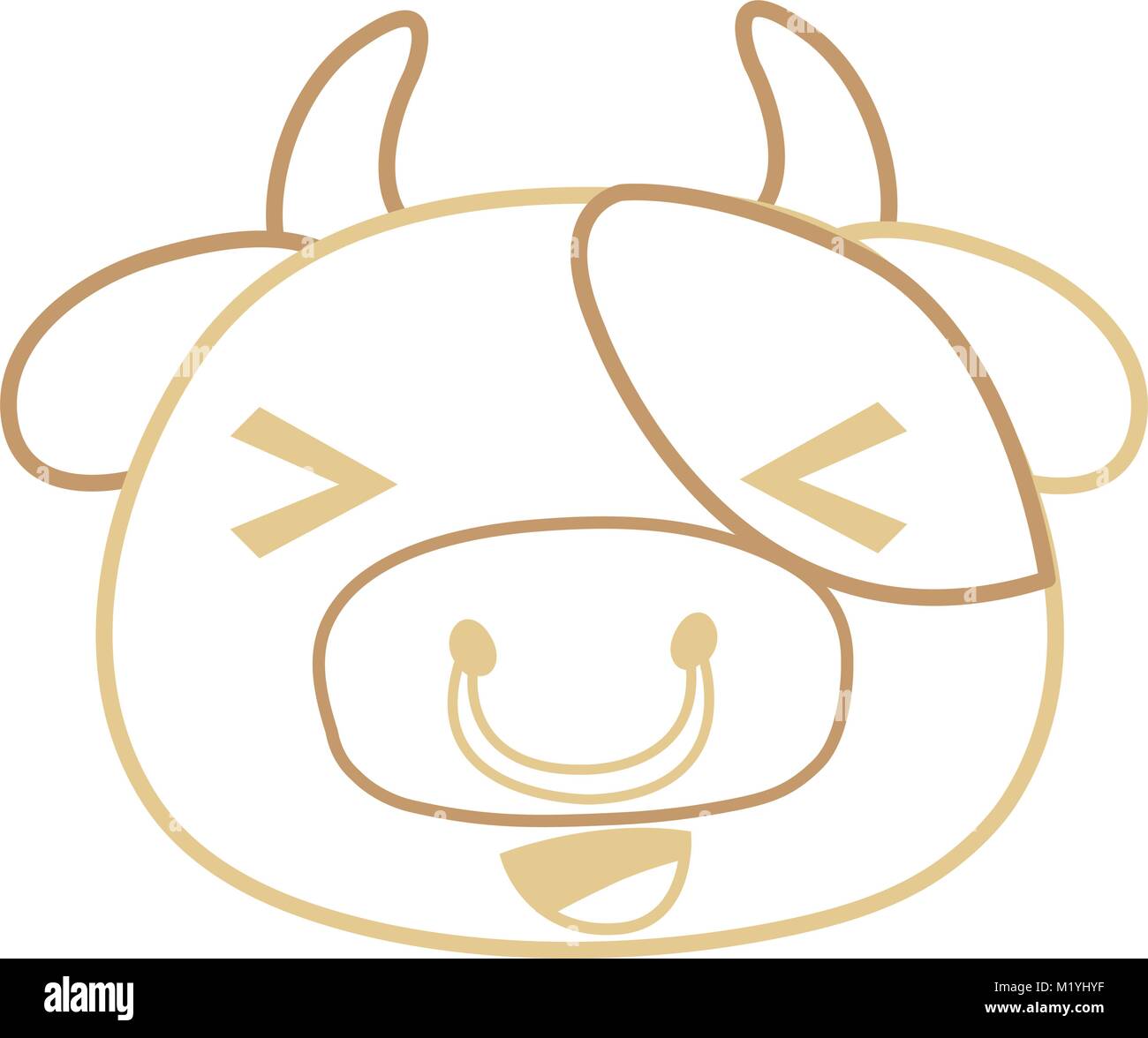 color line cheerful cow head wild animal Stock Vector Image & Art - Alamy