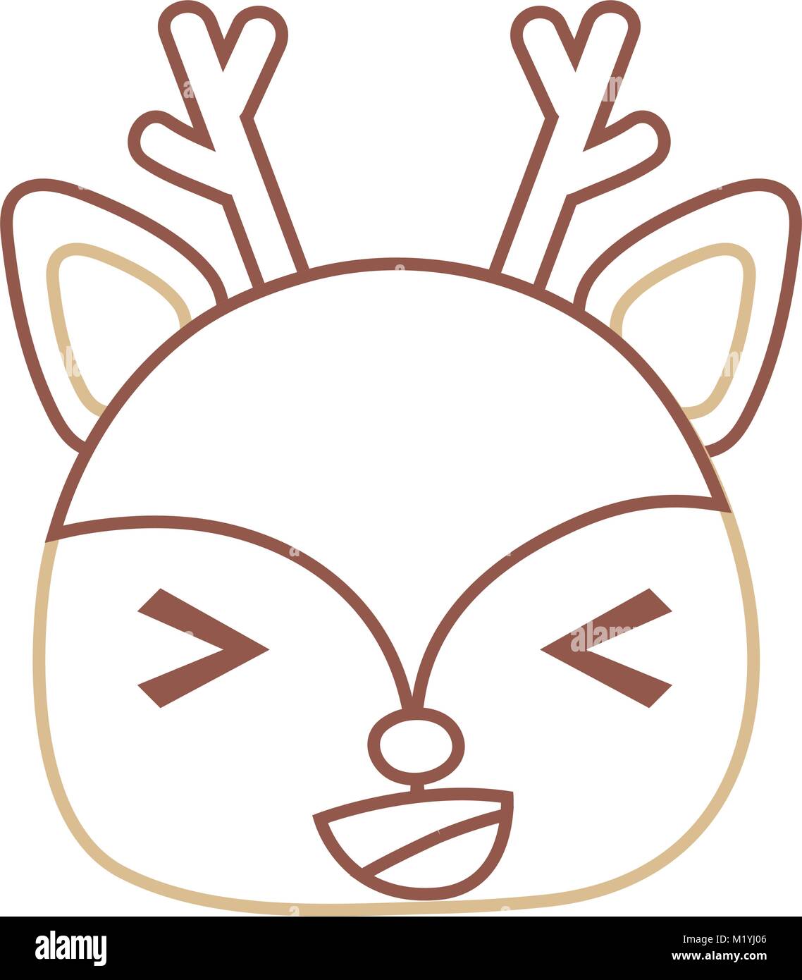 color line cheerful deer head wild animal Stock Vector Image & Art - Alamy
