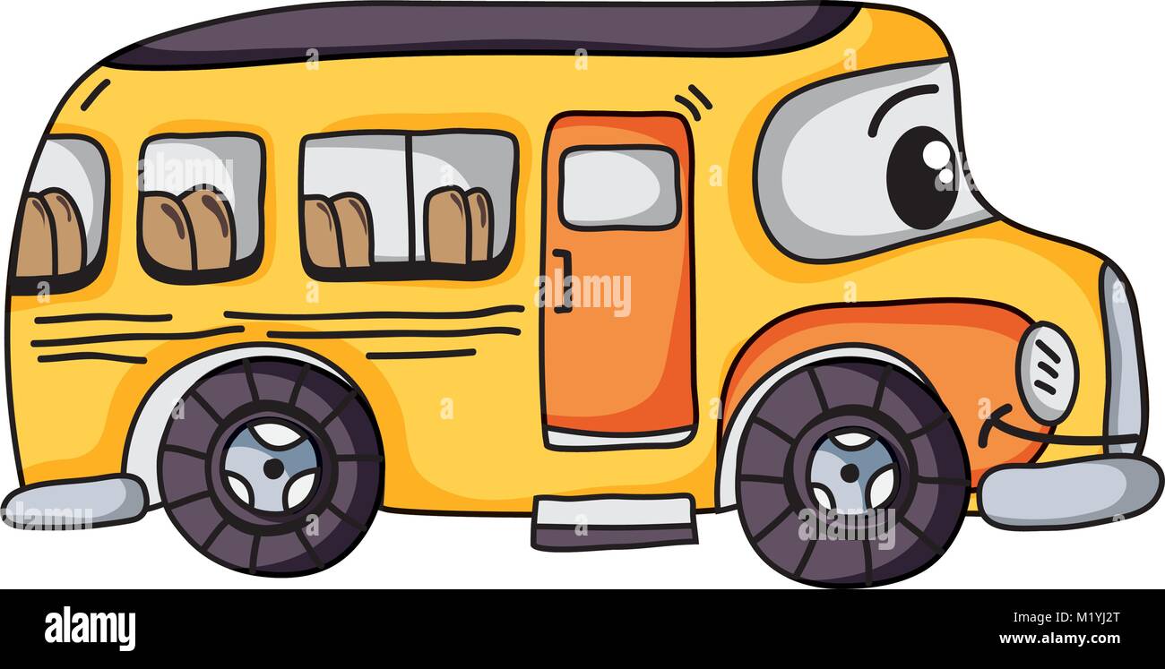 kawaii happy school bus transport Stock Vector Image & Art - Alamy