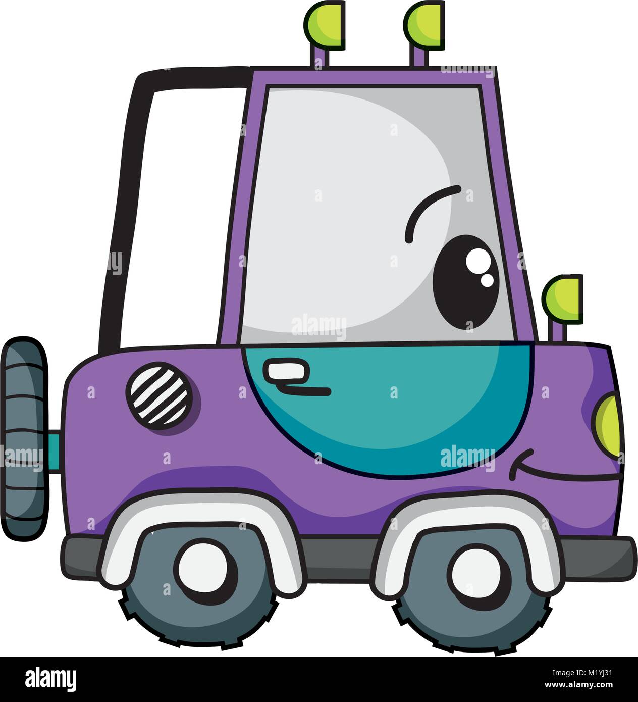 kawaii happy tractor vehicle transport Stock Vector Image & Art - Alamy