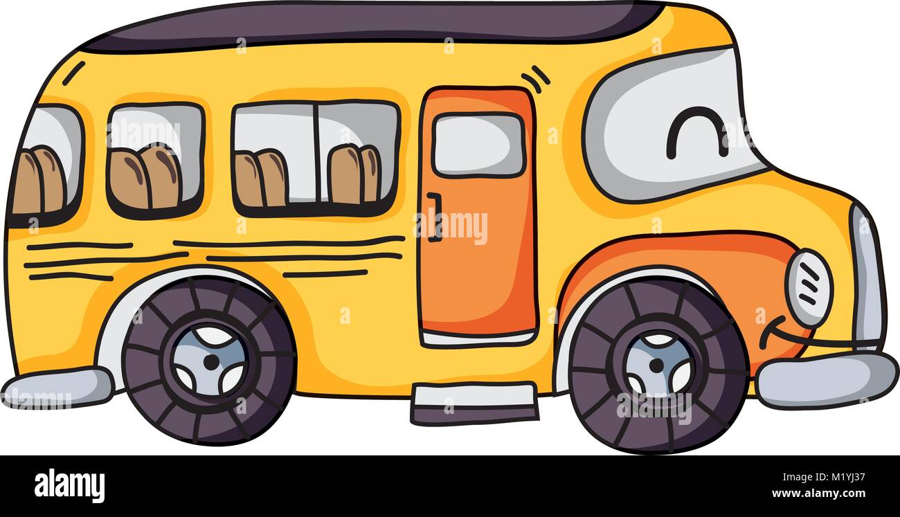 kawaii smile school bus transport Stock Vector Image & Art - Alamy