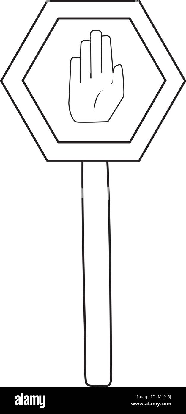 line metal frame notice with stop sign Stock Vector Image & Art - Alamy