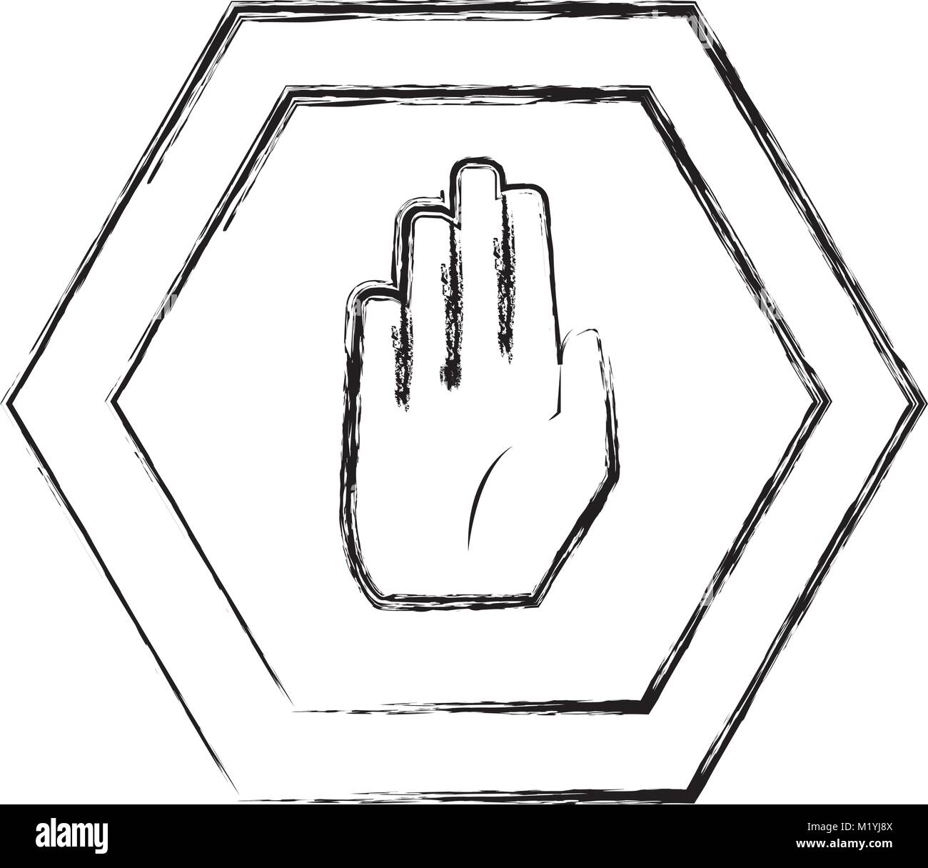 grunge warning metal notices with stop sign Stock Vector Image & Art ...