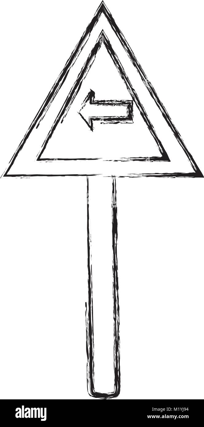 grunge triangle metal notice with turn left sign Stock Vector Image ...