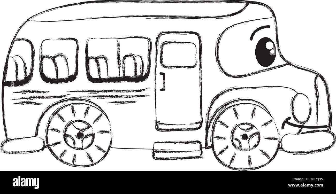 grunge kawaii happy school bus transport Stock Vector Image & Art - Alamy