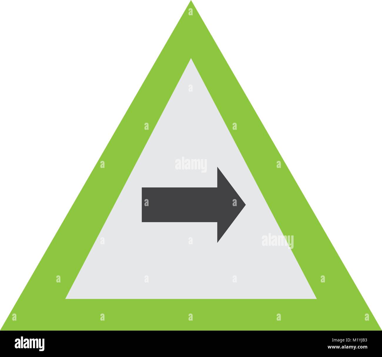 colorful triangle warning notices with turn right sign Stock Vector ...