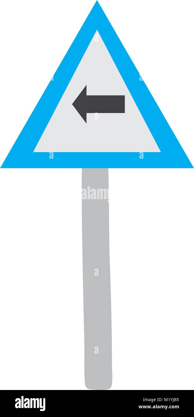 colorful triangle metal notice with turn left sign Stock Vector Image ...