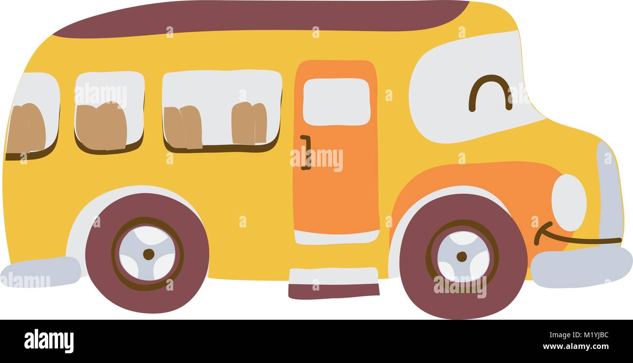 colorful kawaii smile school bus transport Stock Vector Image & Art - Alamy
