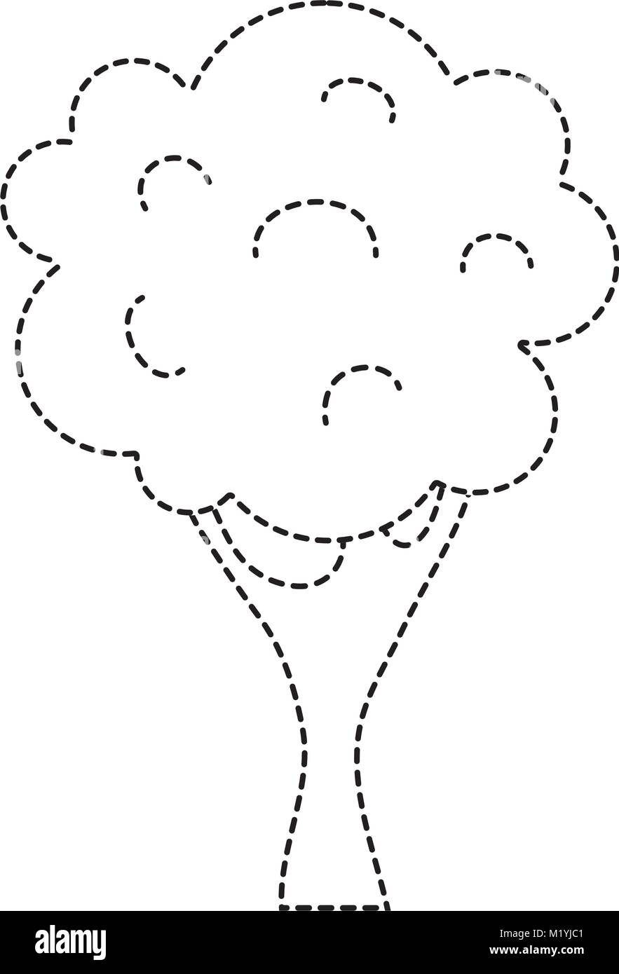 dotted shape nature tree with trunk and branch design Stock Vector ...