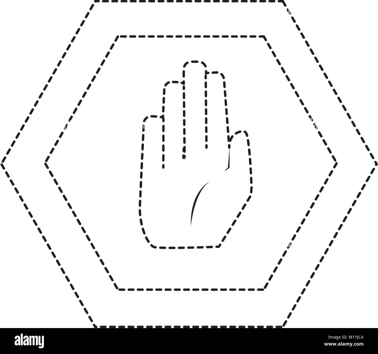 dotted shape warning metal notices with stop sign Stock Vector Image ...