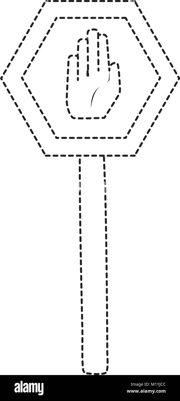 dotted shape metal frame notice with stop sign Stock Vector Image & Art ...