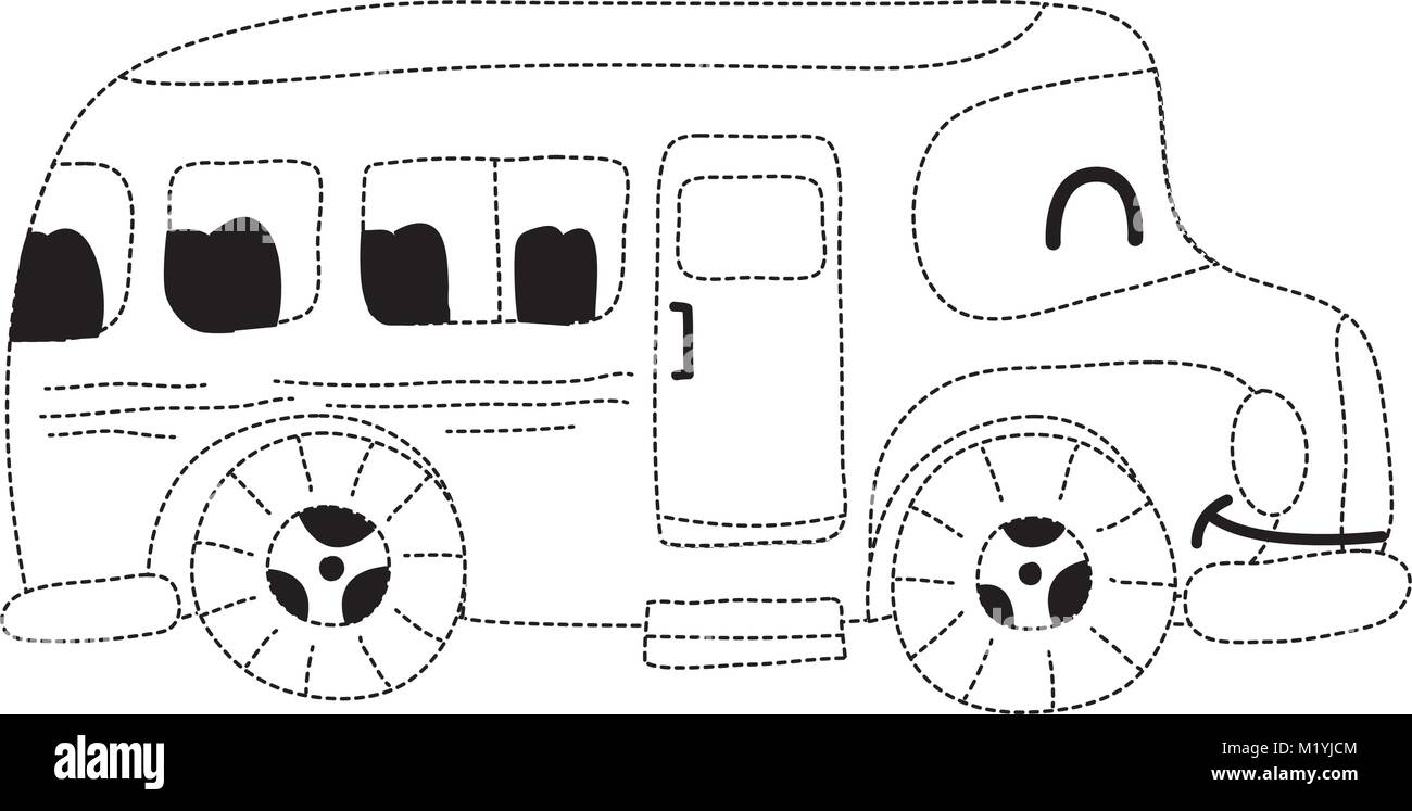 dotted shape kawaii smile school bus transport Stock Vector Image & Art ...