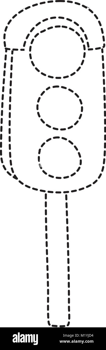 dotted shape traffic light object to urban caution Stock Vector Image ...