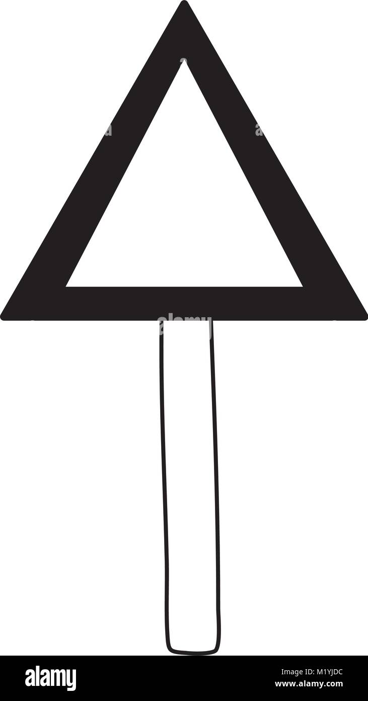 silhouette triangle warning metal notices frame Stock Vector Image ...