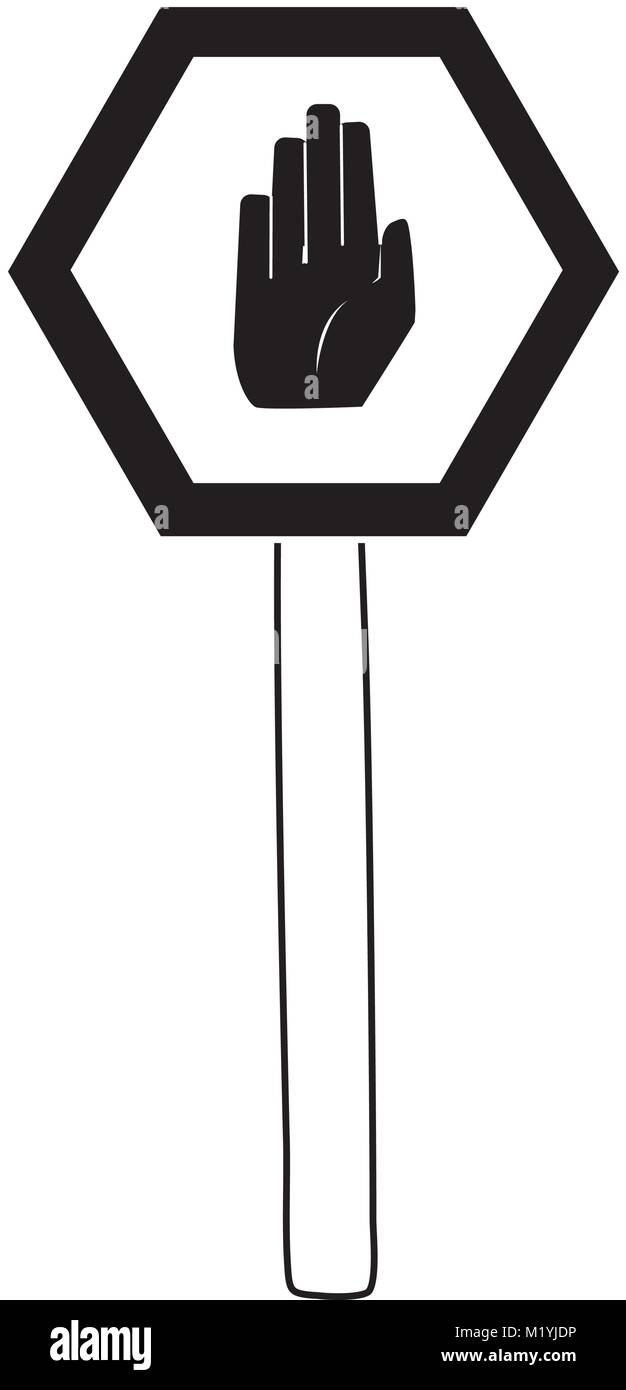 silhouette metal frame notice with stop sign Stock Vector Image & Art ...