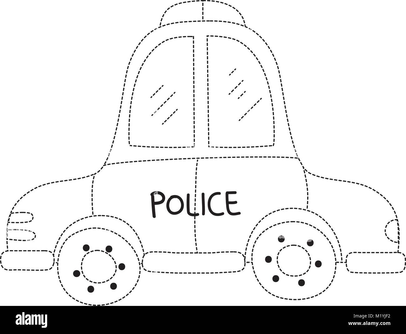 dotted shape emergency police car transport with siren Stock Vector ...