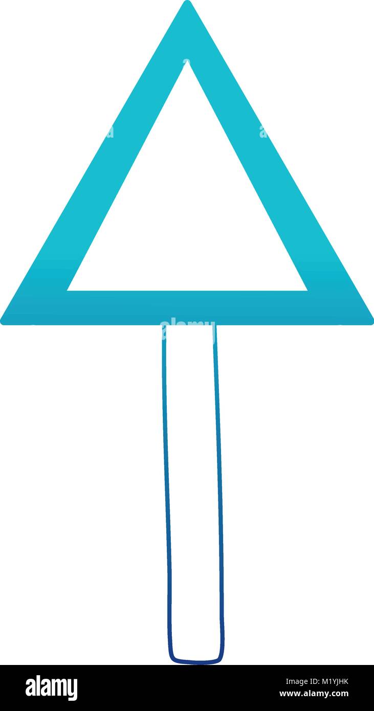 blue silhouette triangle warning metal notices frame Stock Vector Image ...