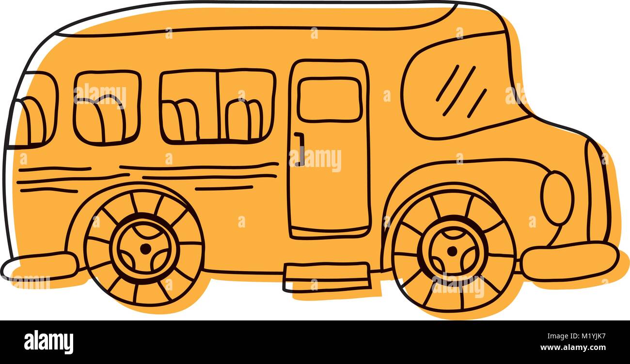 color vehicle school bus education transportation Stock Vector Image ...