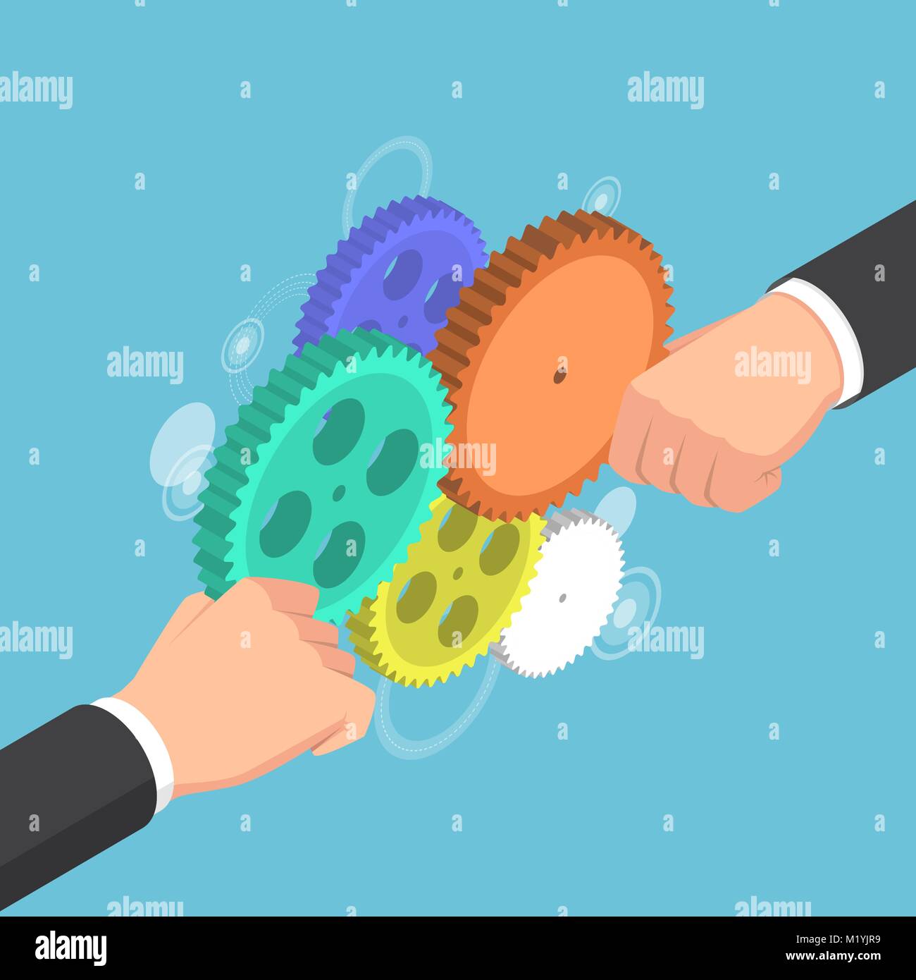 Teamwork cogs Stock Vector Images - Alamy
