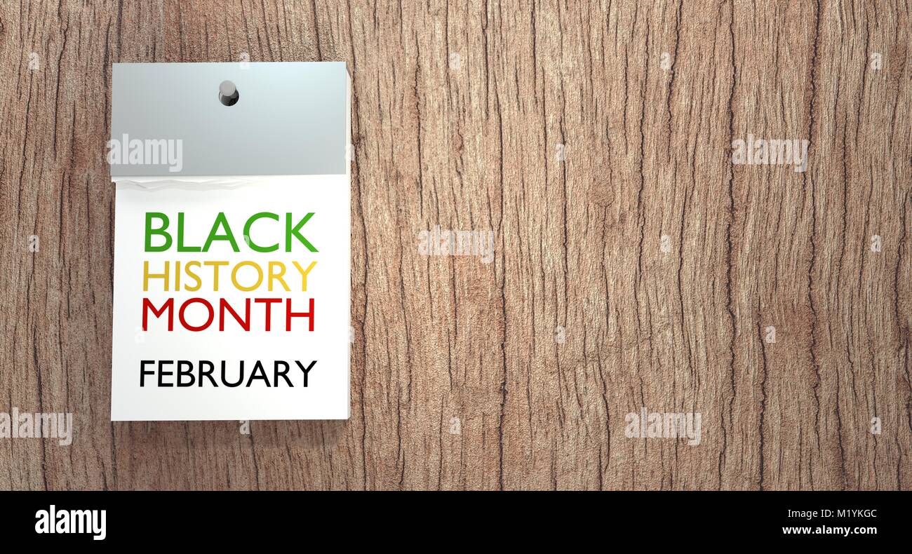 Calendar on Black History Month page Stock Photo - Alamy