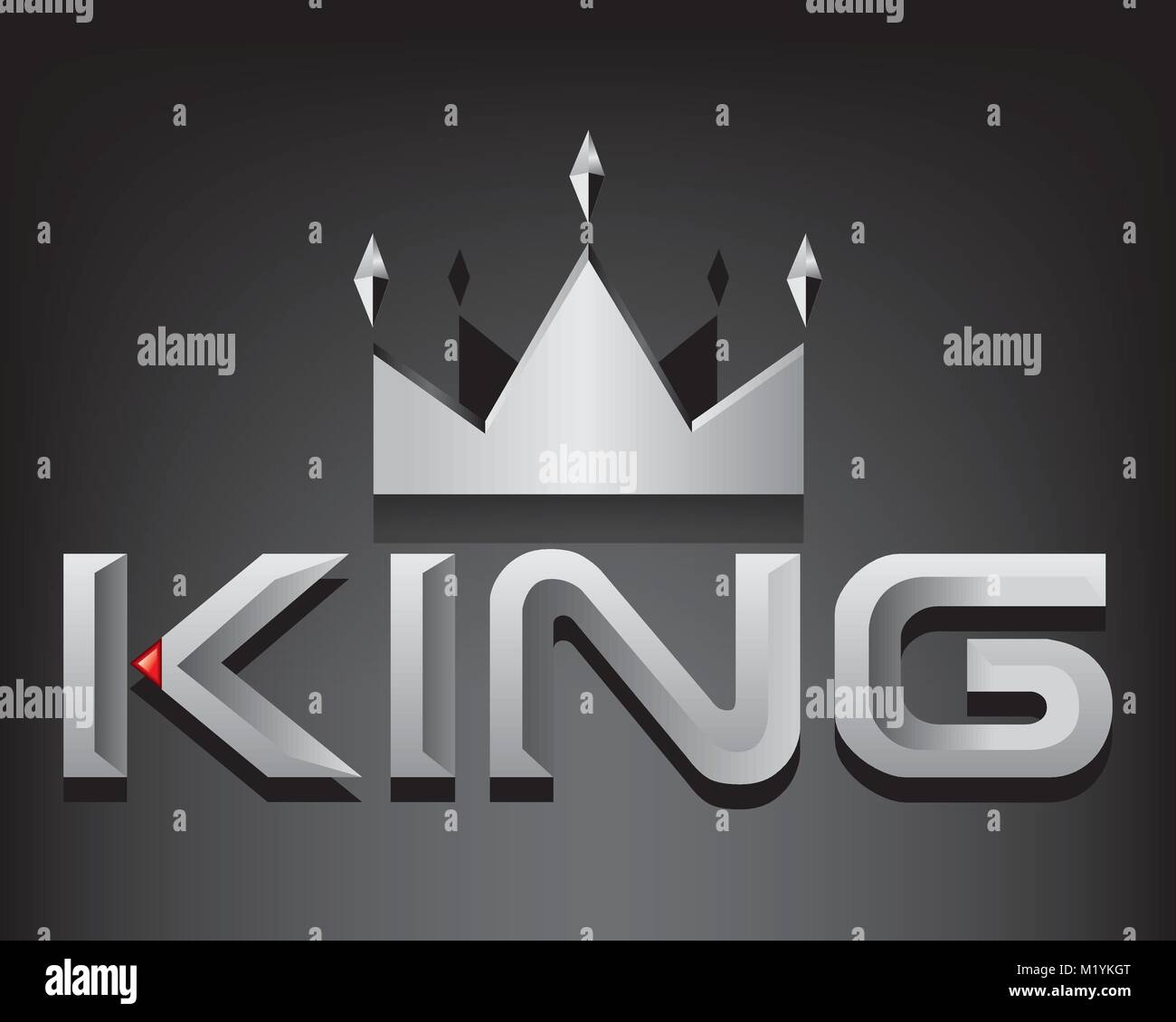 King typography with crown emblem design vector Stock Vector Image ...