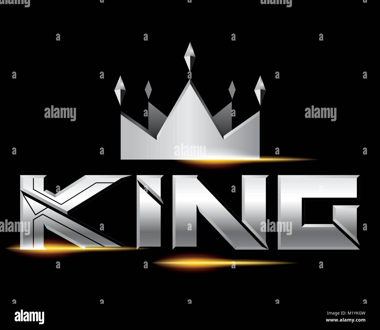 King typography with crown emblem design vector Stock Vector Image ...