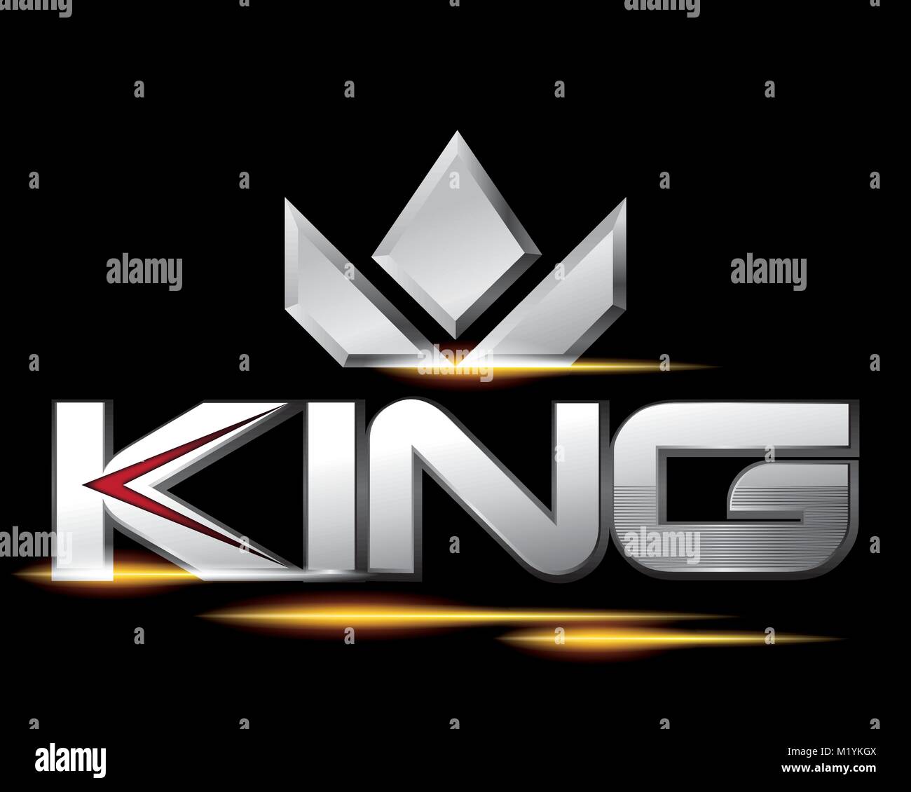 King typography with crown emblem design vector Stock Vector Image ...