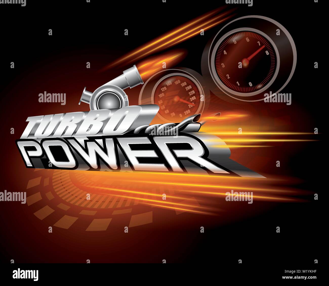 Turbo Power Concept Design Vector Stock Vector Image & Art - Alamy