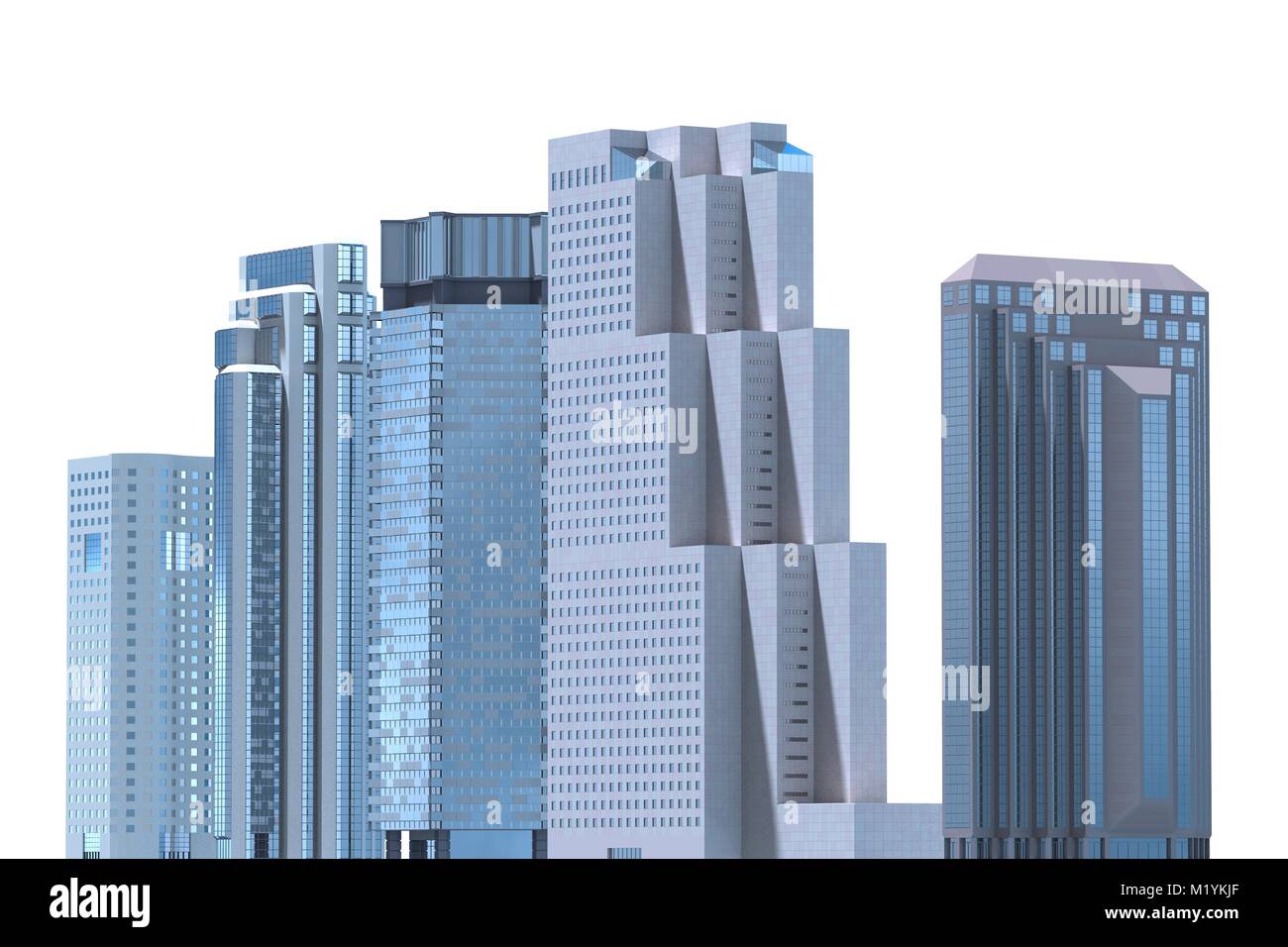 Skyscrapers isolated on white background 3D Illustration Stock Photo ...
