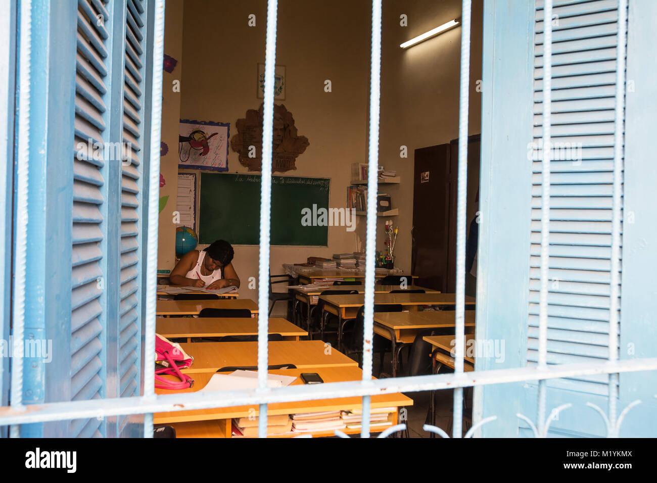 Havana, Cuba - December 3, 2017: Elementary school teacher corrects ...
