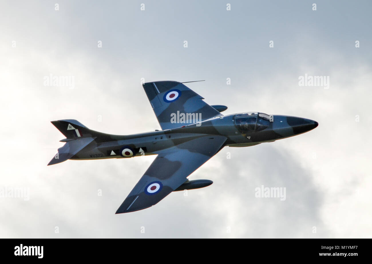 Hawker Hunter in flight Stock Photo - Alamy