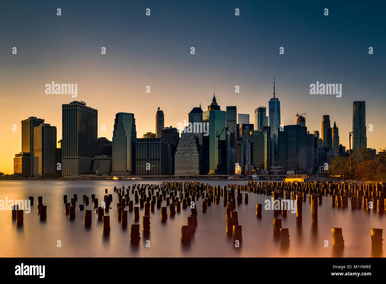 Manhattan, sunset, New York Stock Photo - Alamy