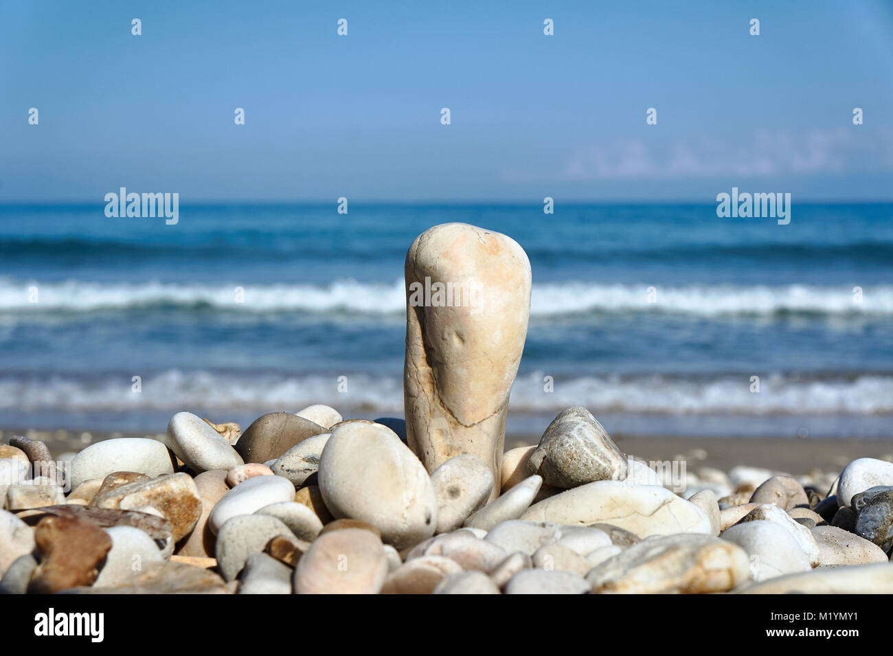 Stones and pebbles on the beach on the Greek island of Corfu Stock ...