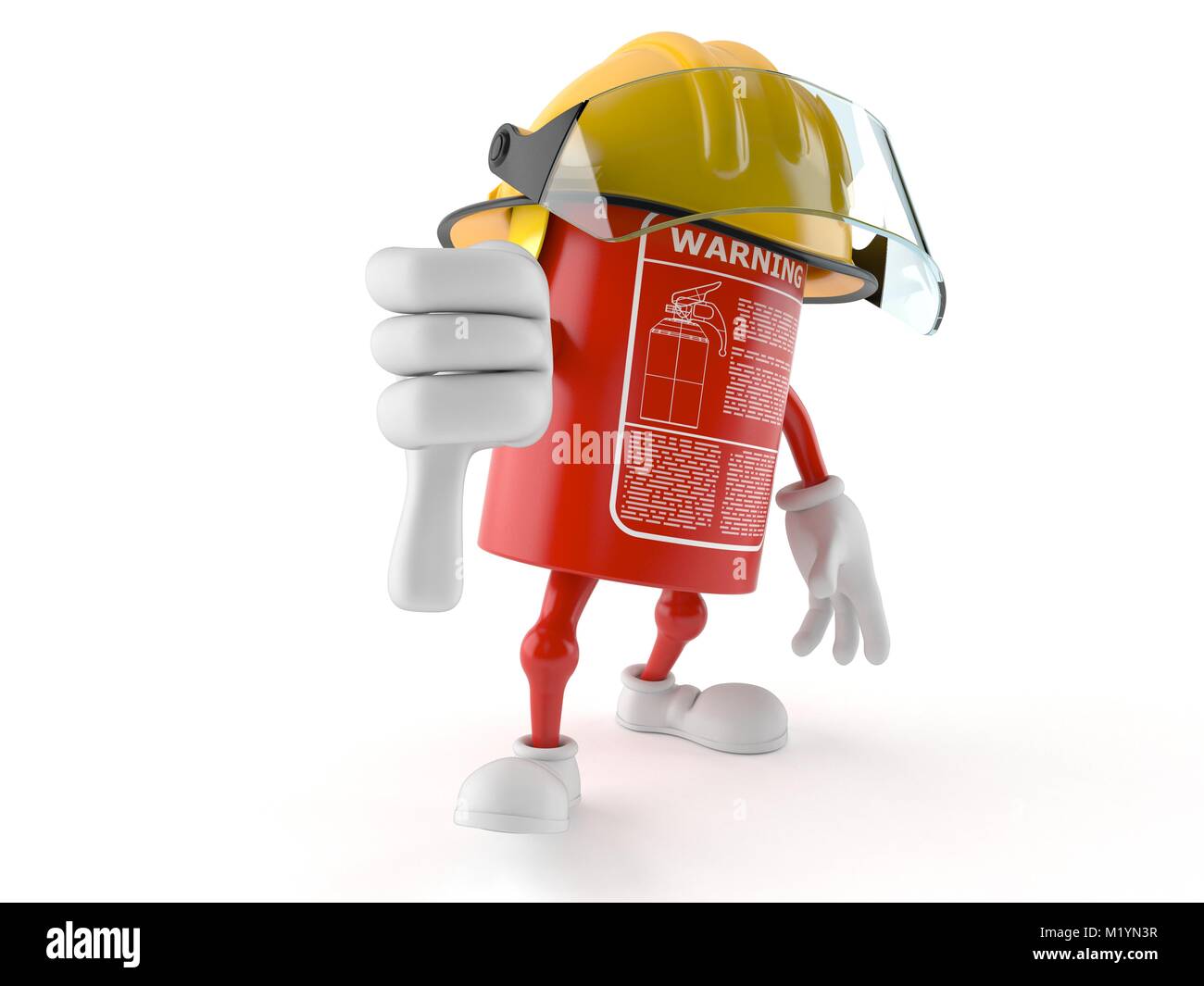 Fire extinguisher character isolated on white background Stock Photo ...
