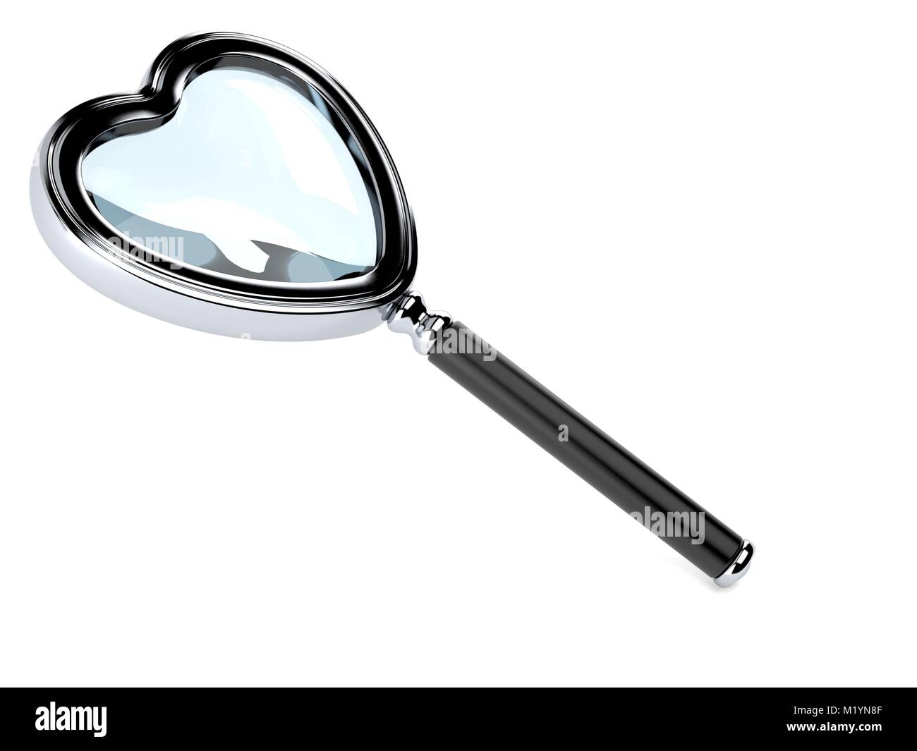 Love magnifying glass isolated on white background Stock Photo - Alamy