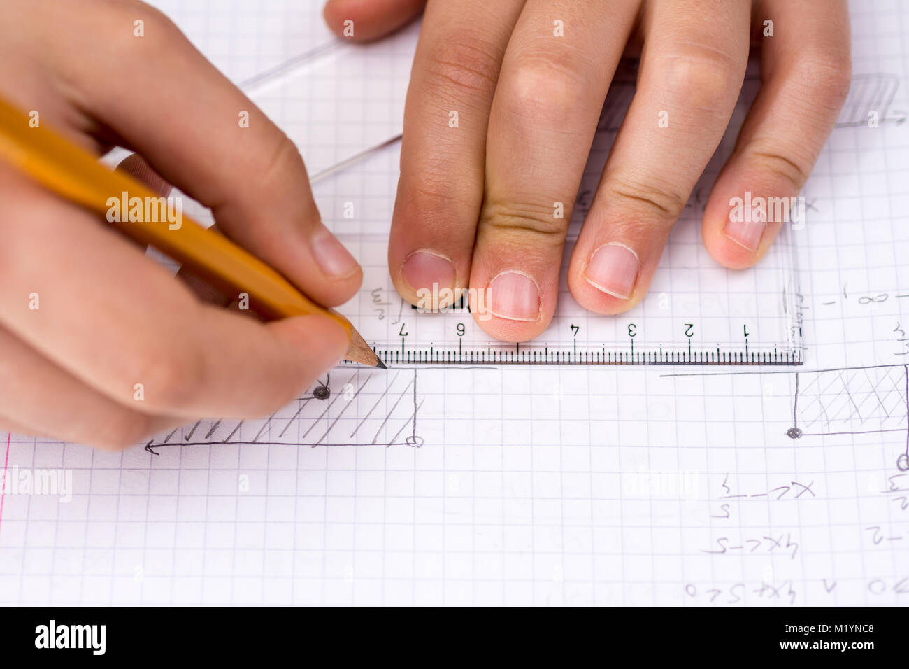Child close up drawing ruler hi-res stock photography and images - Alamy