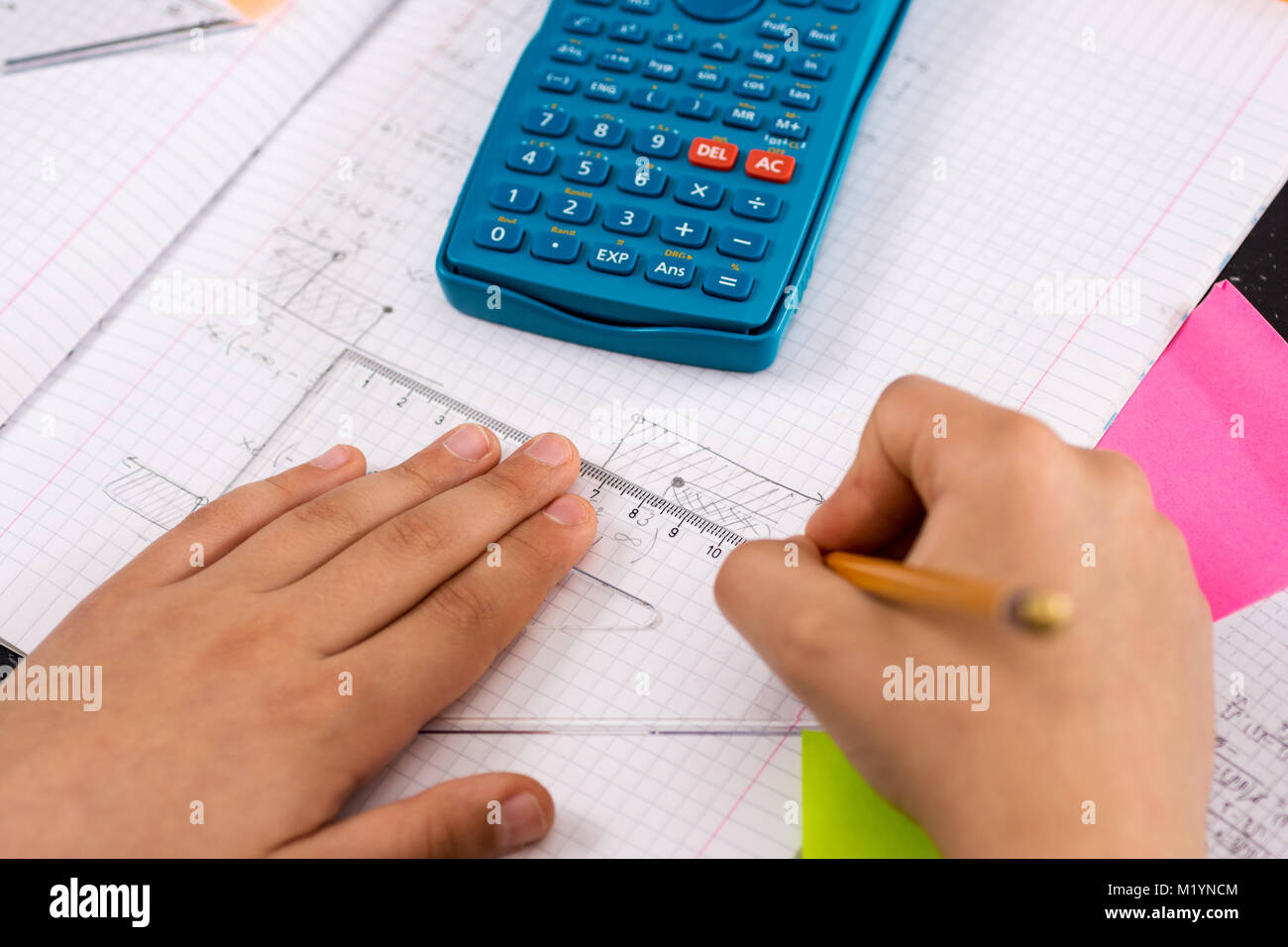 Child close up drawing ruler hi-res stock photography and images - Alamy