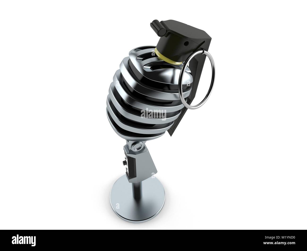 Microphone with fuse isolated on white background Stock Photo - Alamy