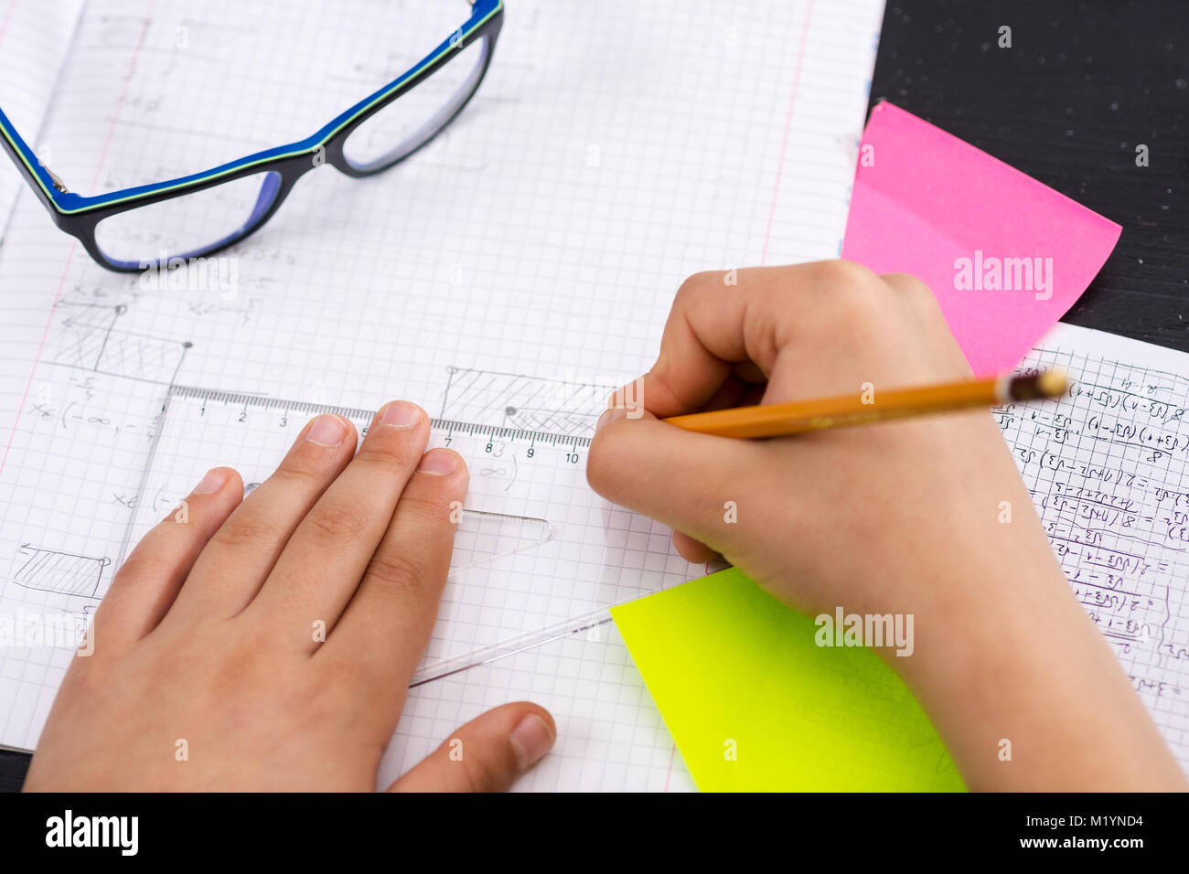 Child close up drawing ruler hi-res stock photography and images - Alamy