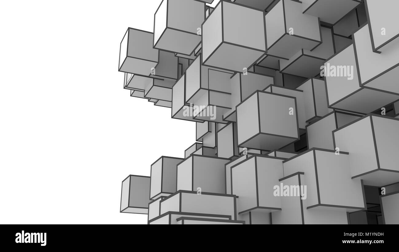 Abstract Image Of Cubes Background In Gray Toned Stock Photo - Alamy