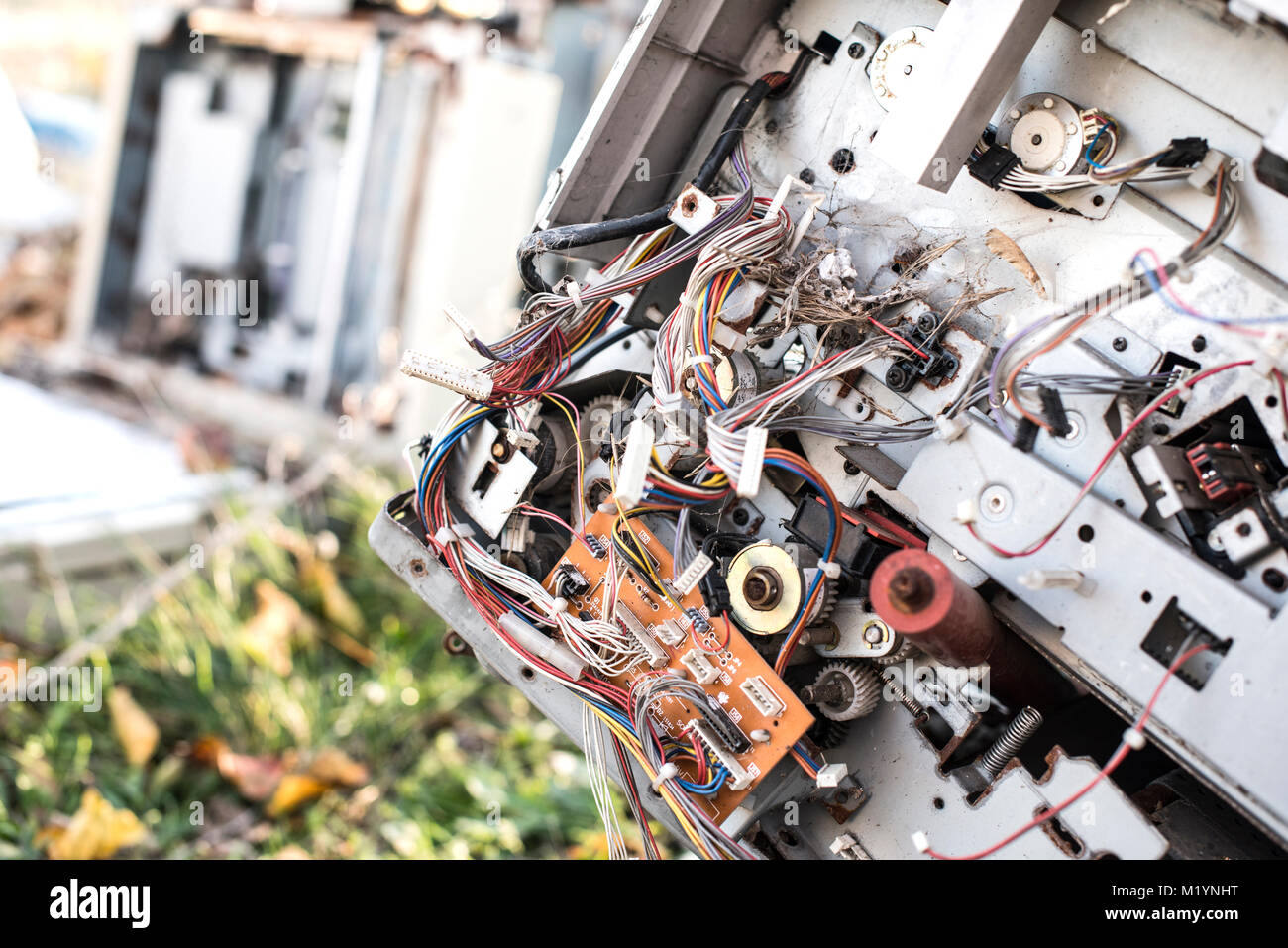 Old broken printers and copiers for scrap Stock Photo - Alamy