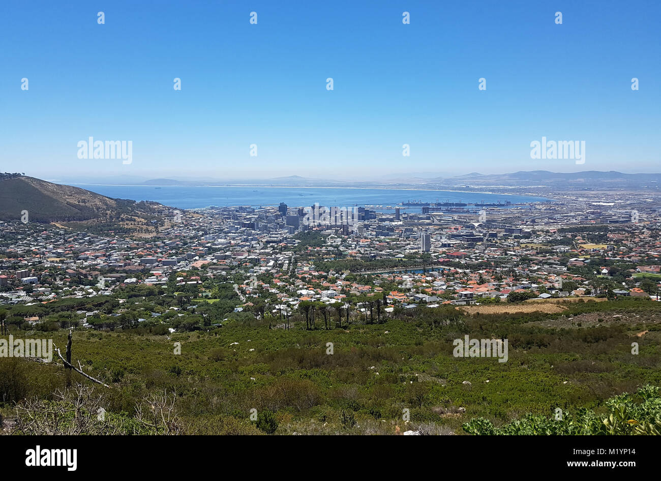 Cape Town view from Table Mountain Stock Photo - Alamy