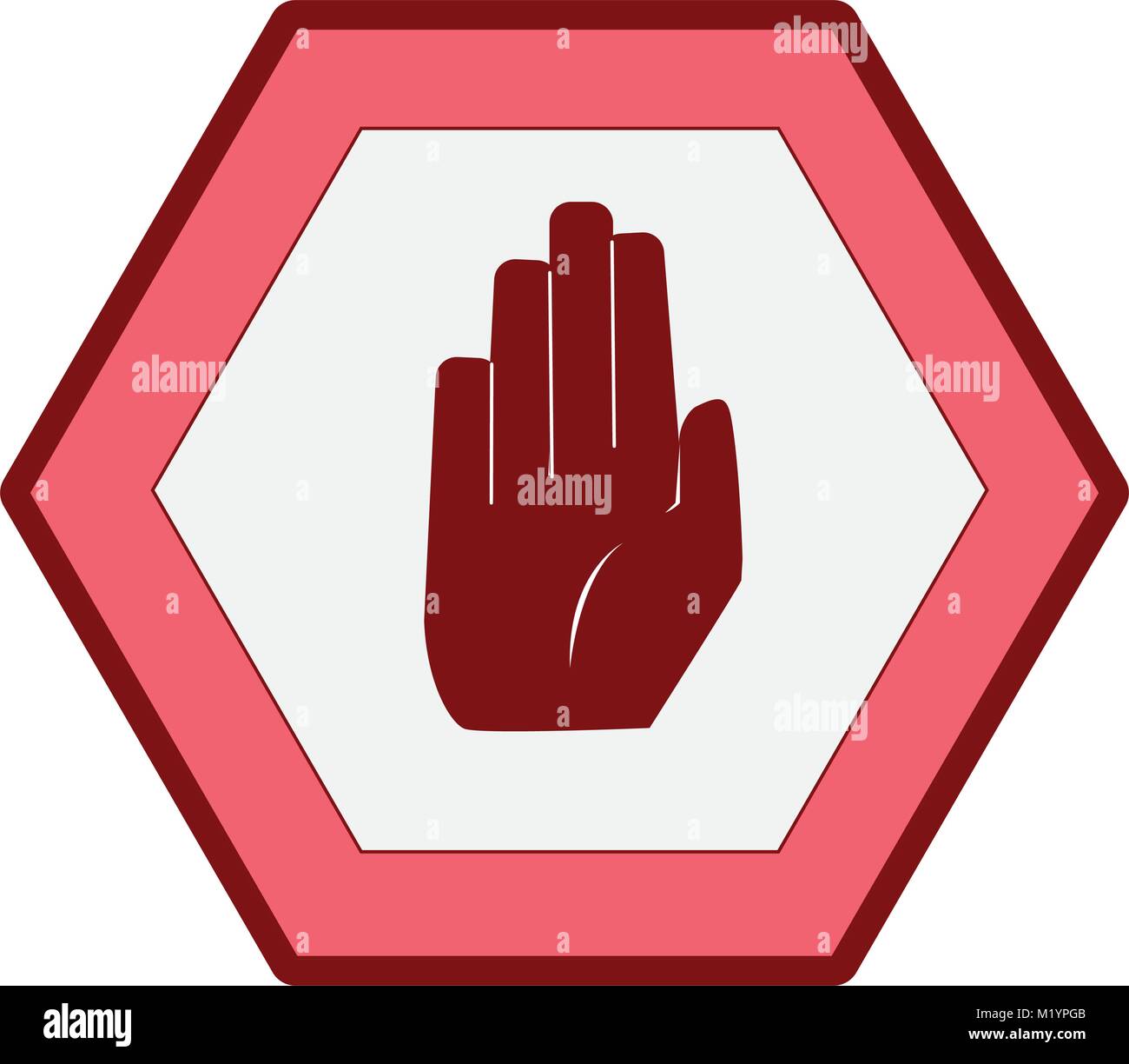 line color warning metal notices with stop sign Stock Vector Image ...