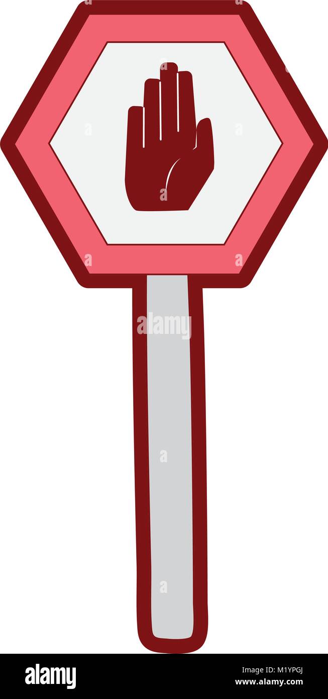 line color metal frame notice with stop sign Stock Vector Image & Art ...