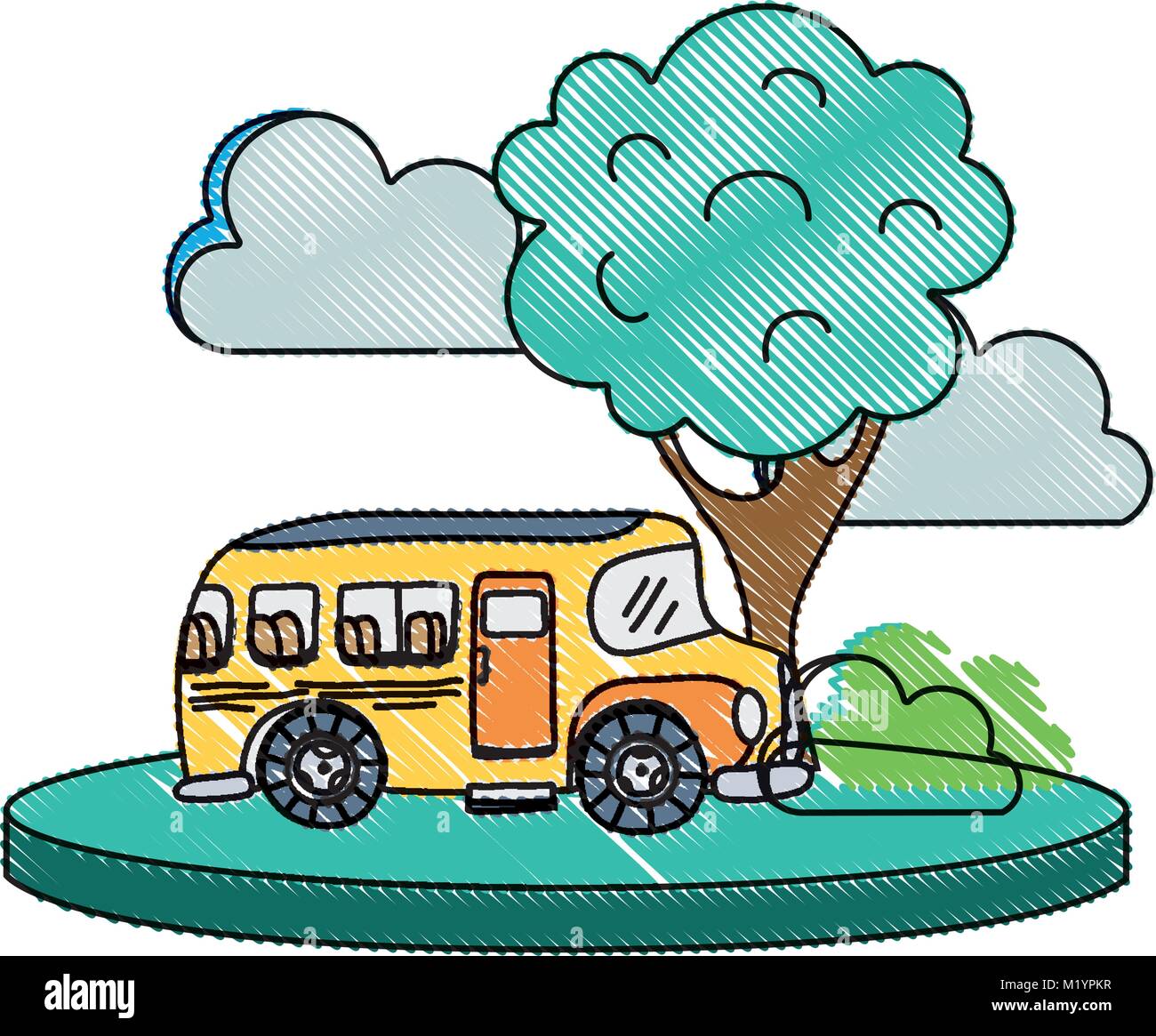 City bus america Stock Vector Images - Alamy