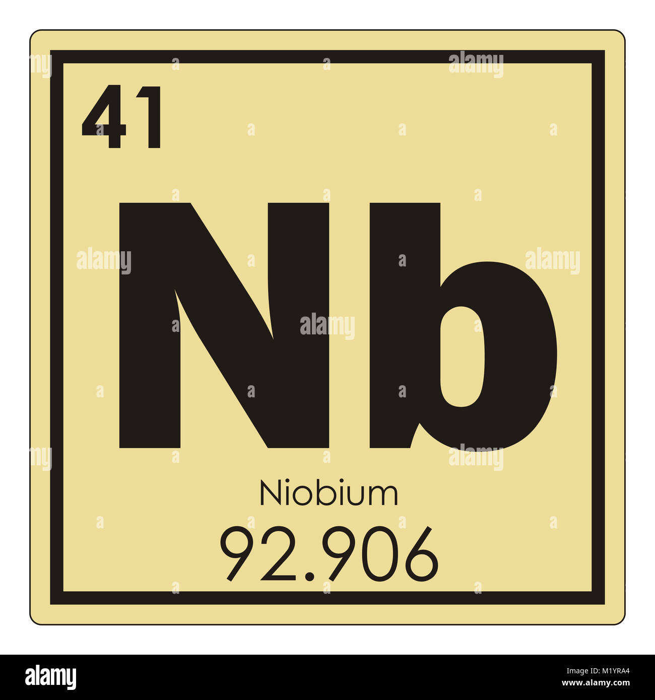 Niobium chemical element periodic table science symbol Stock Photo - Alamy