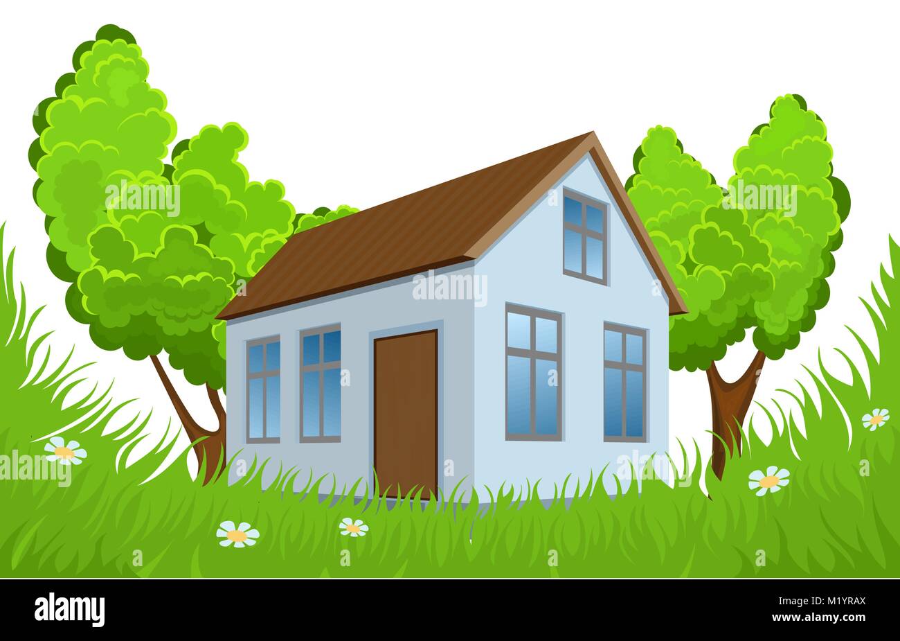 View green tree building Stock Vector Images - Alamy