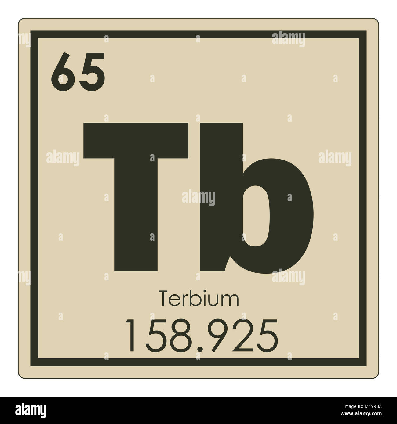 Terbium chemical element periodic table science symbol Stock Photo - Alamy
